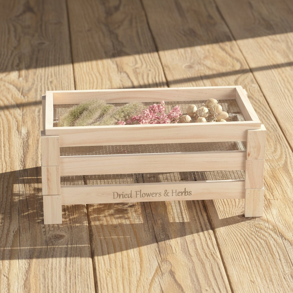 Flower & herbs drying screen – Connecting to Nature